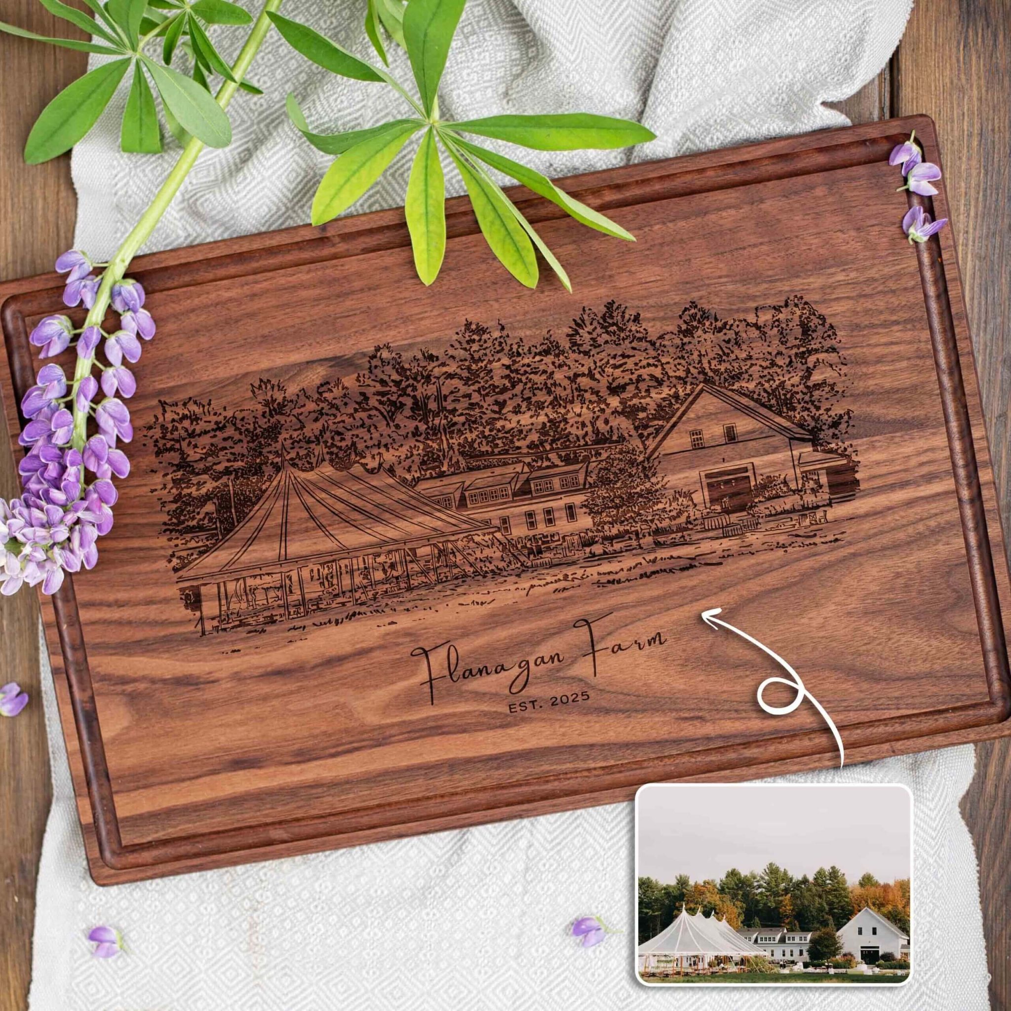 Personalized House Engraved Cutting Board – Realtor Closing Gift, First ...