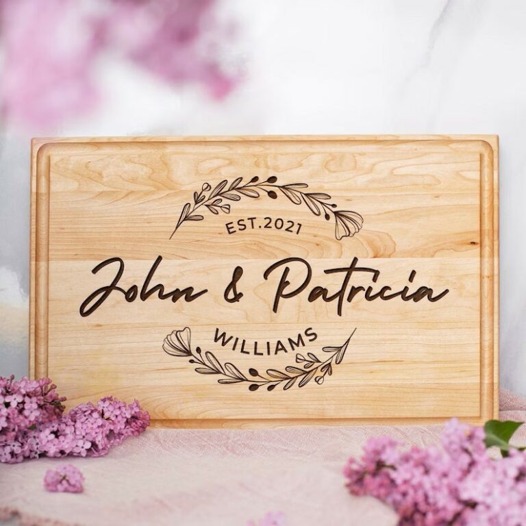 Custom Cutting Board Personalized | Wooden Wedding Gift - Forest Decor