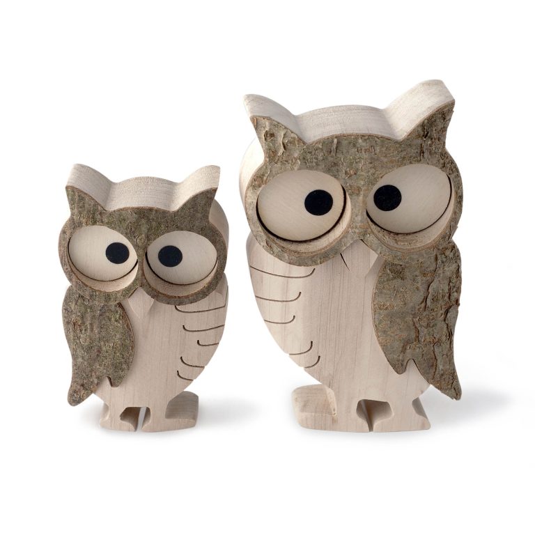 Wooden Owl Figurine & Owl Decorations for Wall and Shelf - Forest Decor