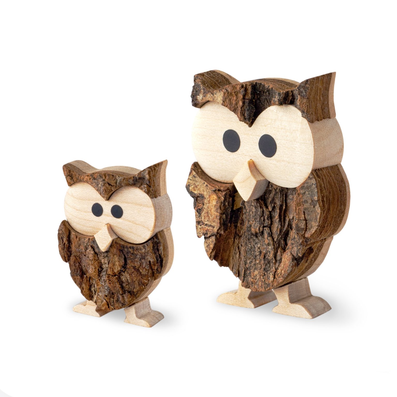 Wooden Owl Figurine & Rustic Owl Decor for Wall and Shelf - Forest Decor