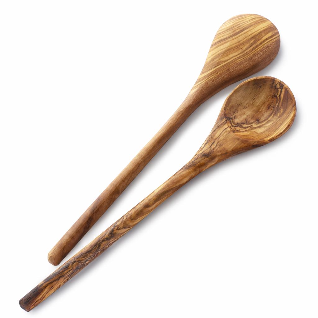 Wooden Cooking Spoons Set Of 2 Round Forest Decor Wooden Cooking Spoons Set Of 2 Round Forest Decor