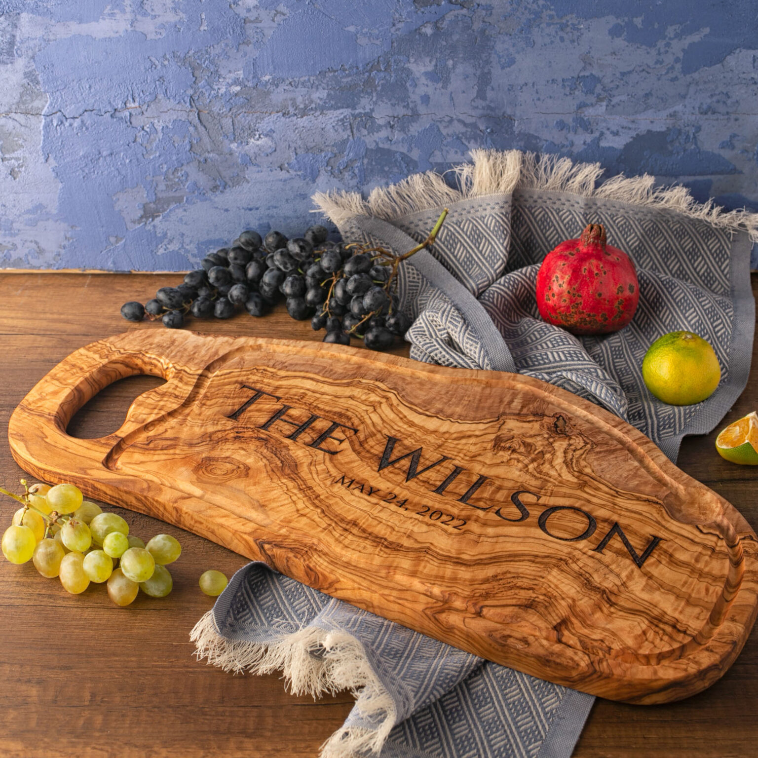 Personalized Grill Cutting Board | BBQ Olive Wood Cutting Board ...