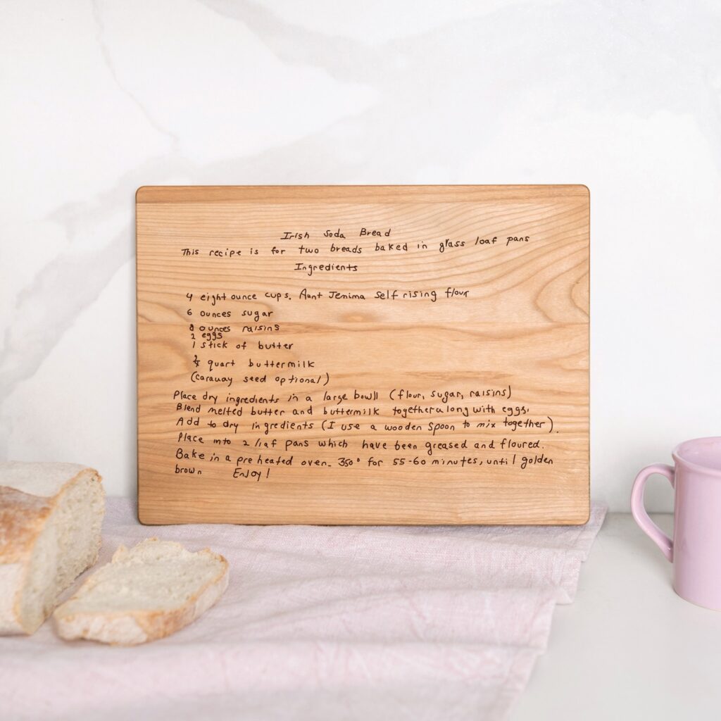 Personalized Recipe Cutting Board - Engrave Handwritten Recipe