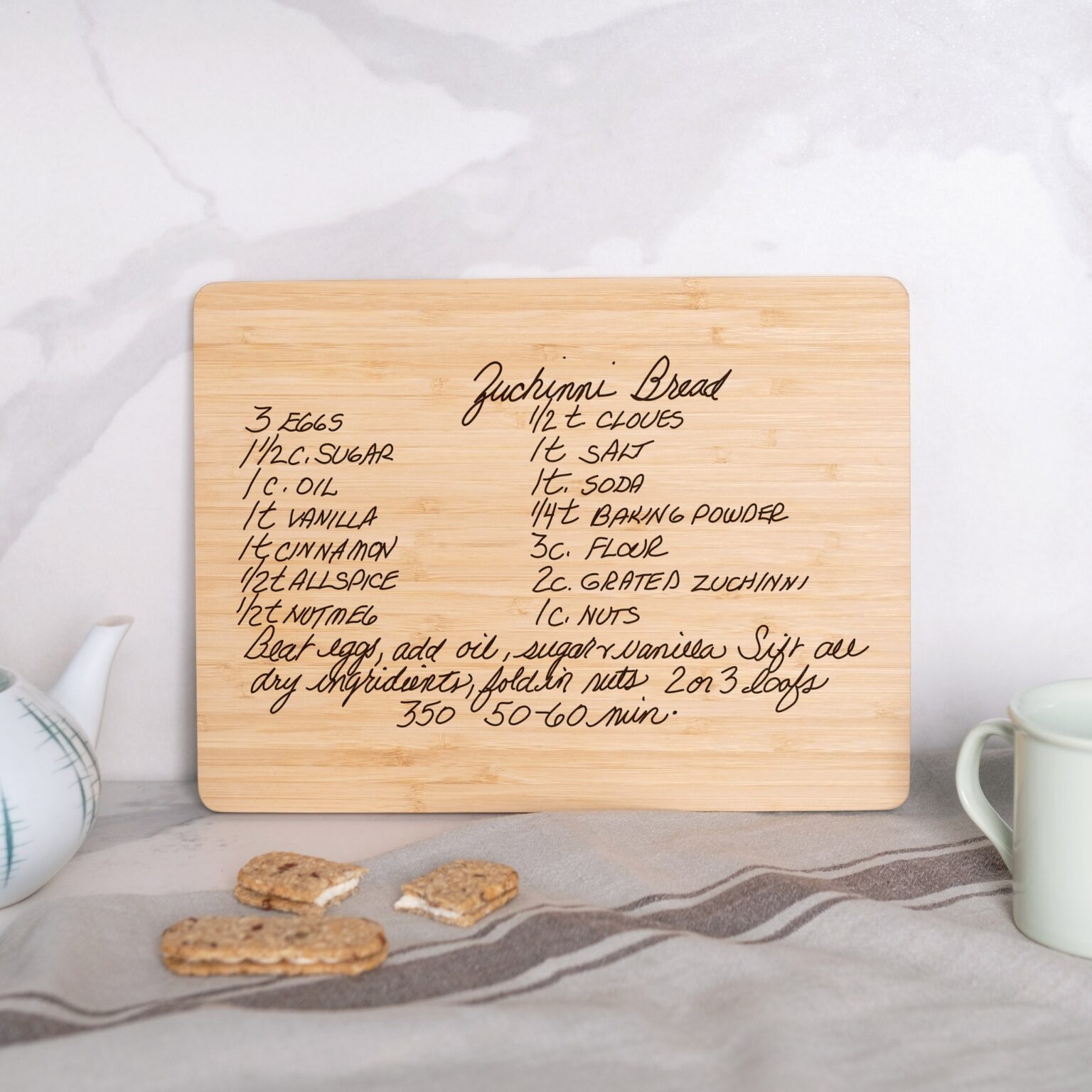 Handwritten Recipe Cutting Board - Engrave Recipe