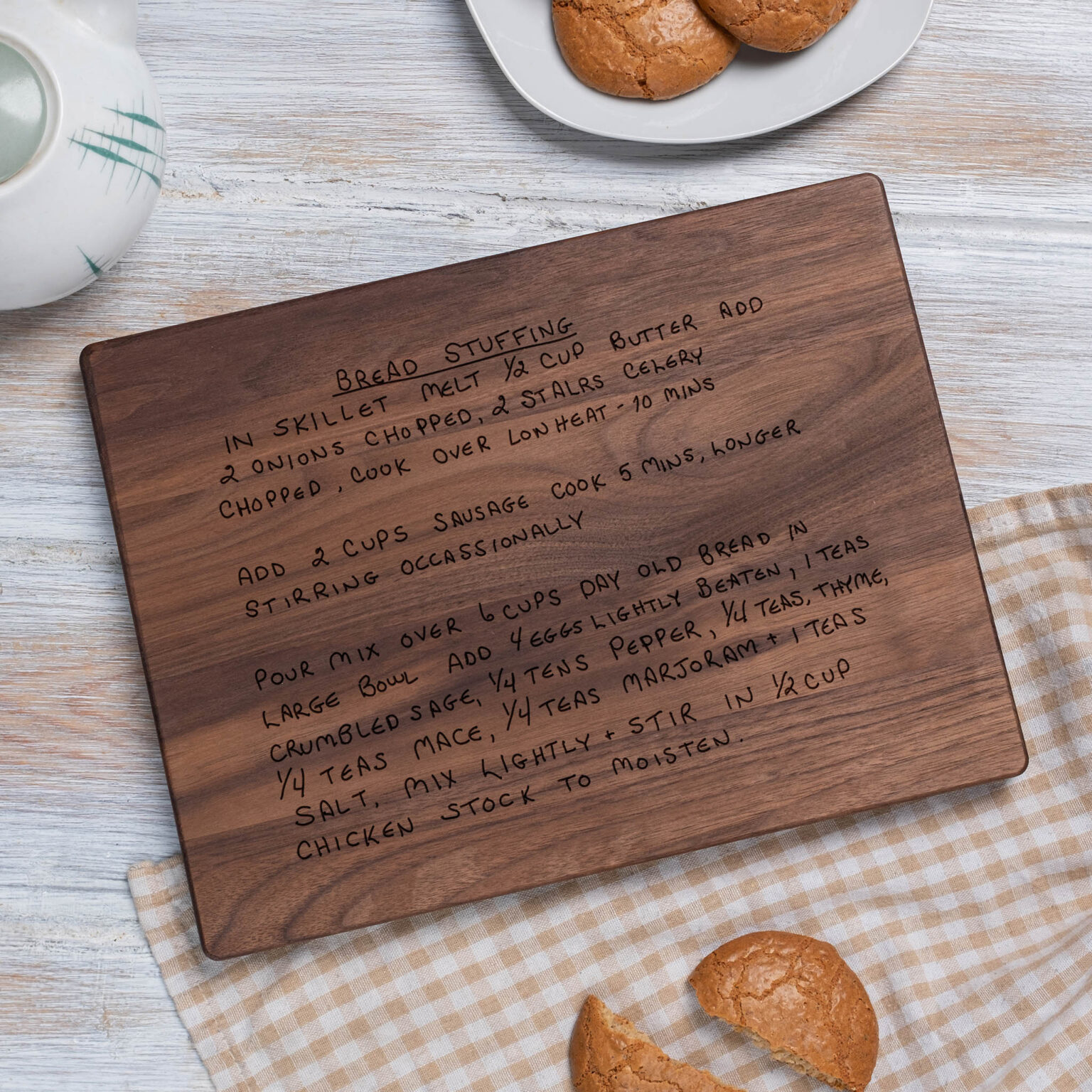 Personalized Recipe Cutting Board - Engrave Handwritten Recipe