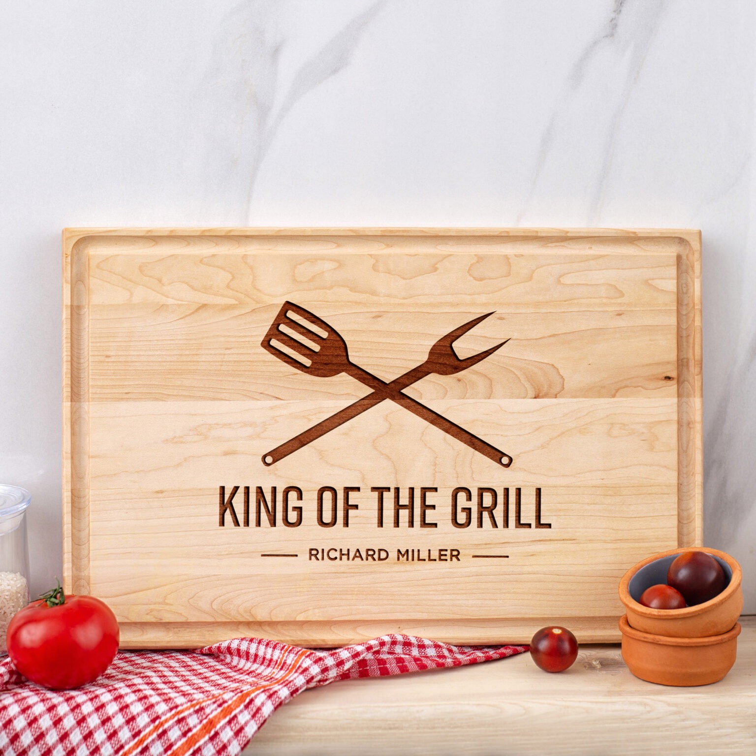 Personalized BBQ Cutting Board | Engraved Cutting Board - Forest Decor