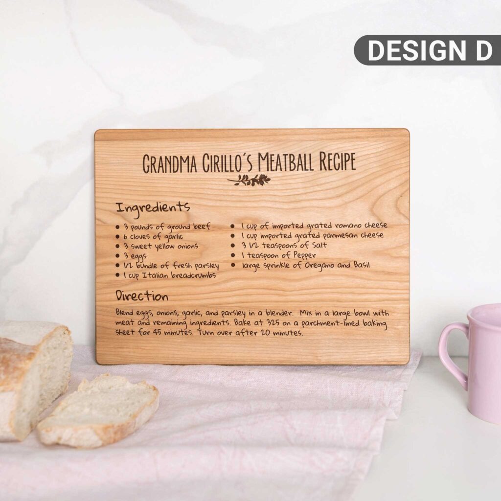 Recipe Cutting Board | Personalized Recipe Gift - Forest Decor