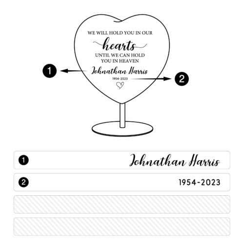 Personalized Maple Wood Heart Memorial - "We Will Hold You in Our ...