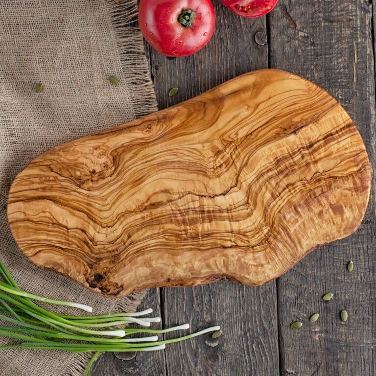 Live Edge Olive Wood Cutting Board - Oval by Forest Decor