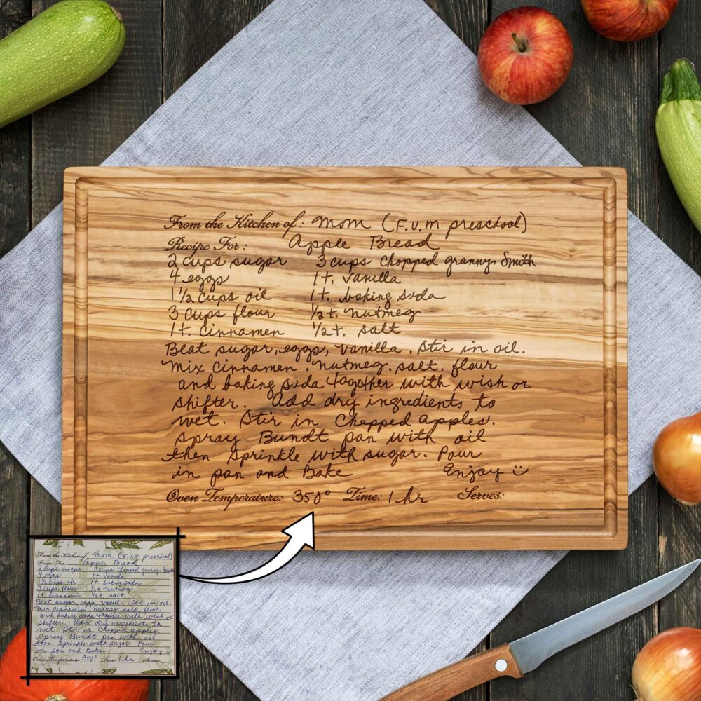Personalized Recipe Cutting Boards - Engrave Your Own Recipe