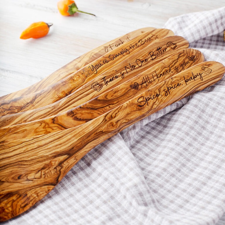 Personalized Olive Wood Spatulas (Set of 2) - Forest Decor